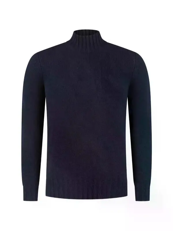 DORIANI CASHMERE Ribbed-knit Mock-neck Sweater