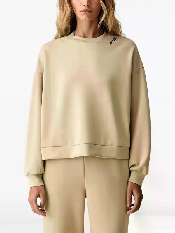 Armani Exchange Logo-embroidered Dropped-shoulder Sweatshirt