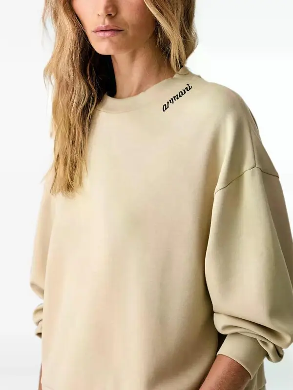 Armani Exchange Logo-embroidered Dropped-shoulder Sweatshirt