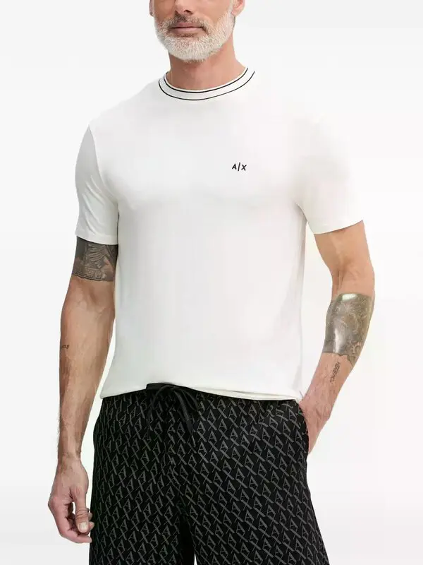 Armani Exchange Logo-print Contrast-trim T-shirt