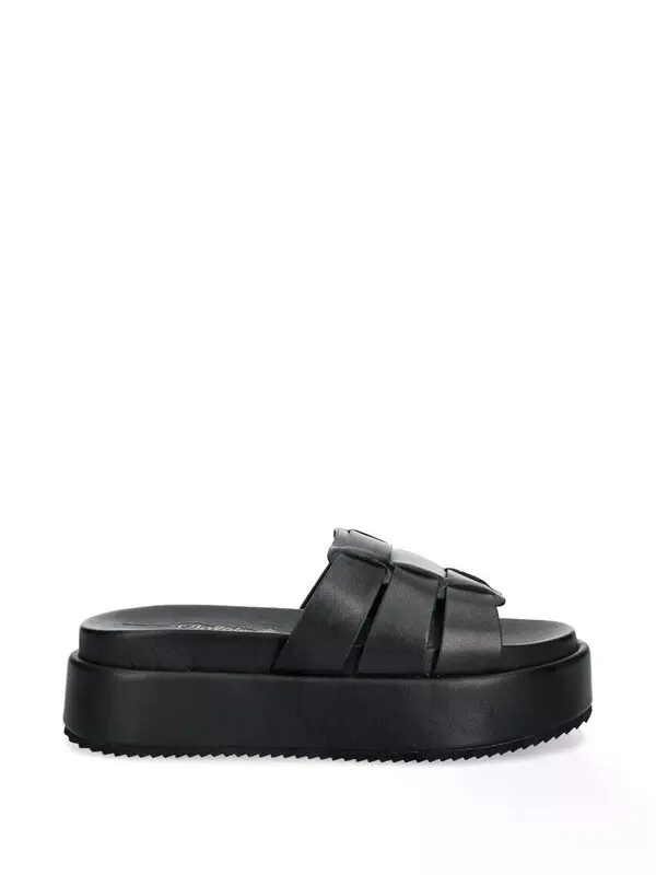 BUFFALO Noa Woven Platform Sandals - Black