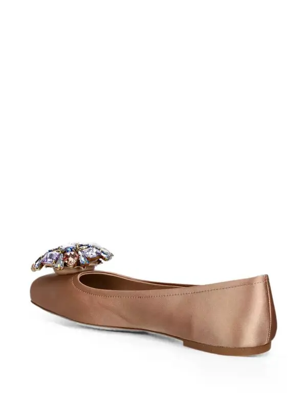 Jeffrey Campbell Ornate Crystal-embellished Square-toe Ballet Flats