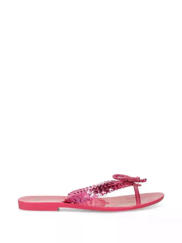 Melissa X Disney Harmonic Chrome Sequin-embellished Bow Flip-flops