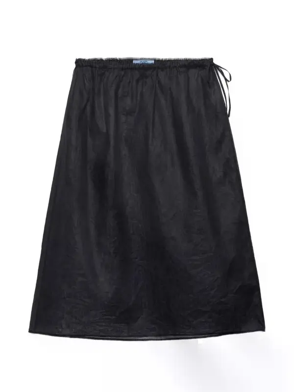 Prada Cotton Organdy Midi-skirt - Black