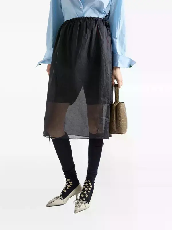 Prada Cotton Organdy Midi Skirt