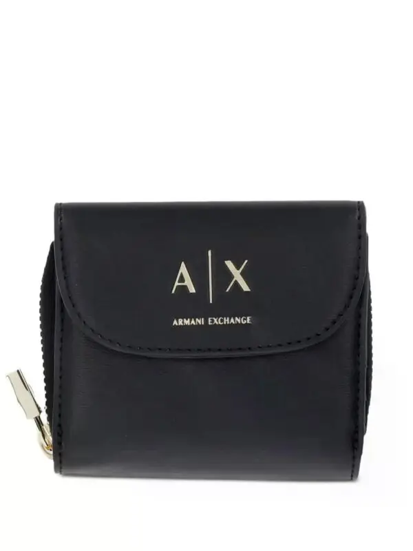 Armani Exchange Logo-print Zip-around Wallet - Black