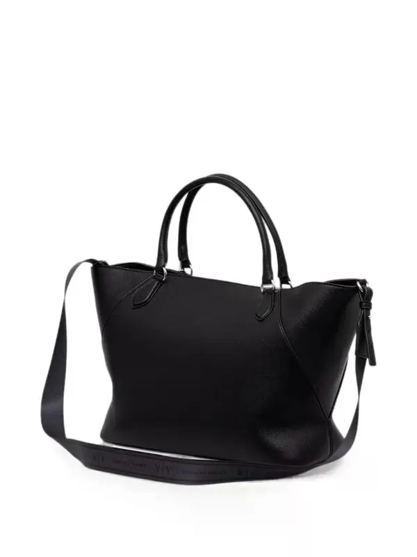 Armani Exchange Logo-plaque Pebbled Tote Bag