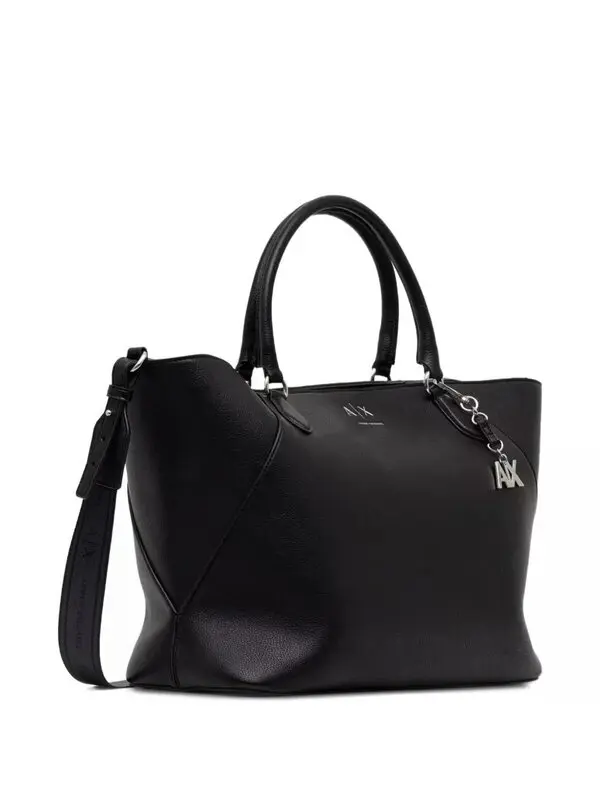 Armani Exchange Logo-plaque Pebbled Tote Bag