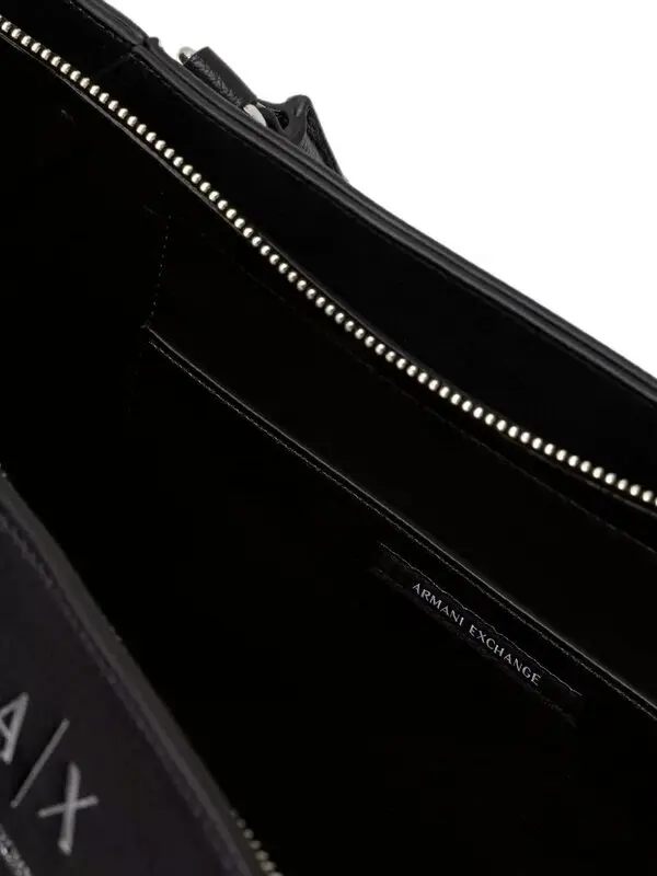 Armani Exchange Logo-plaque Pebbled Tote Bag