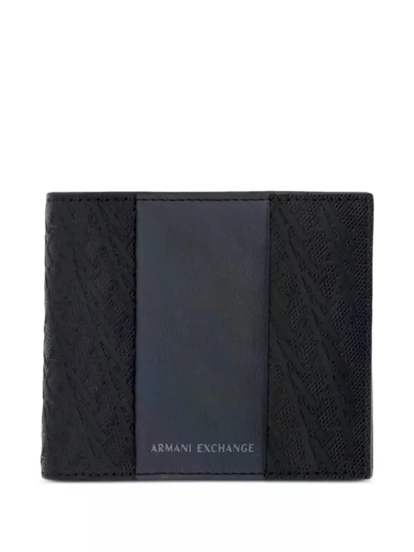 Armani Exchange Monogram-pattern Bifold Wallet - Black