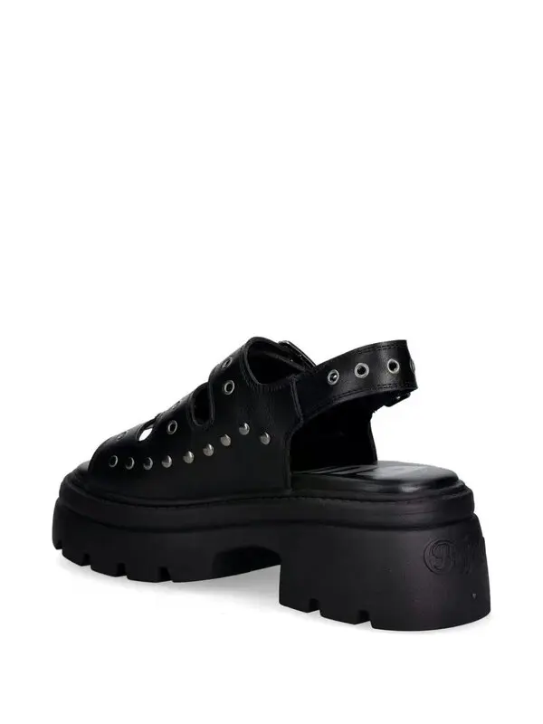 BUFFALO Vega Athena Buckle Eyelet-embellished Platform Sandals