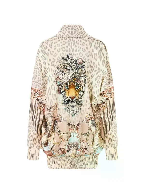Camilla Leopard-print Crystal-embellished Jacket - Neutrals