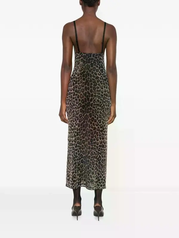 Saint Laurent Leopard-print Midi Dress