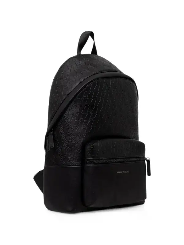 Armani Exchange Logo-embossed Front-zip Backpack
