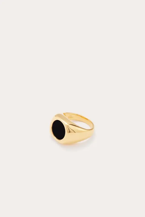 LIFFNER Sunken Stone Signet Ring