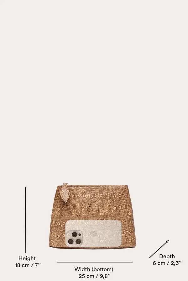 LIFFNER Zip Clutch Croc