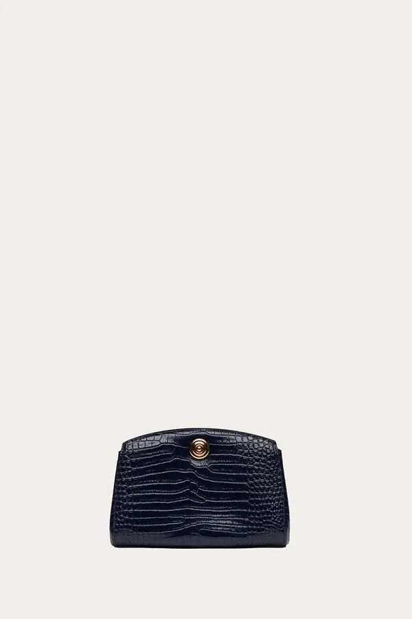 LIFFNER Pushlock Clutch Navy Croc