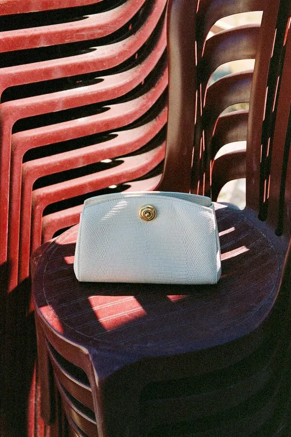 LIFFNER Pushlock Clutch Cream Lizard