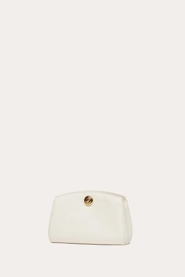 LIFFNER Pushlock Clutch Cream Lizard