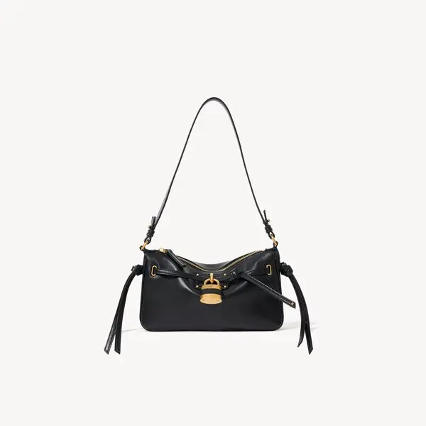 Chloé Mini Paddington Sling Pouch With Strap In Soft Leather - Black