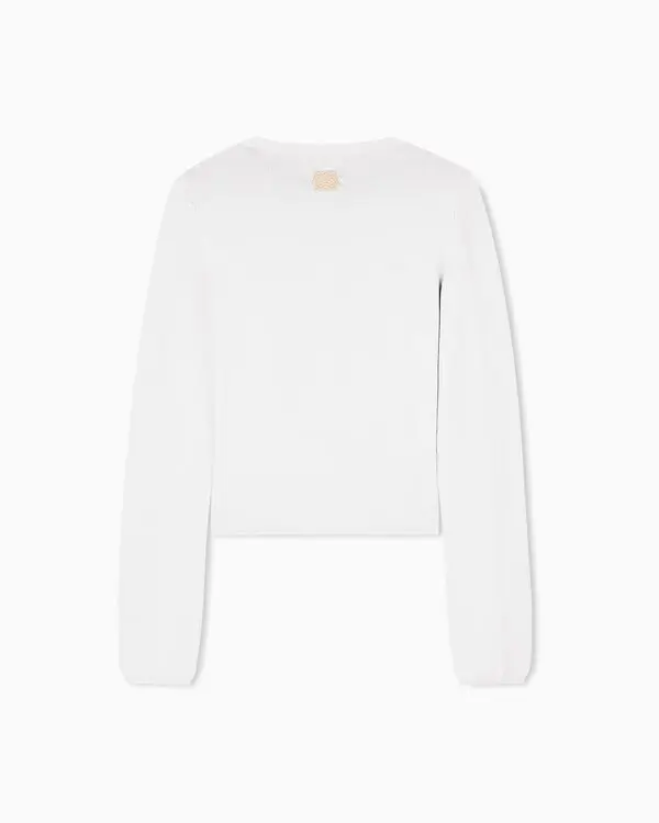 Armani Exchange Knitted Recycled Viscose And Nylon Cardigan - Beige