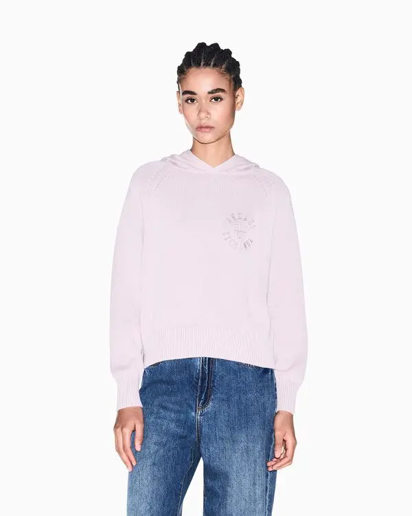 Armani Exchange Regular Fit Pullover In Knitted Cotton