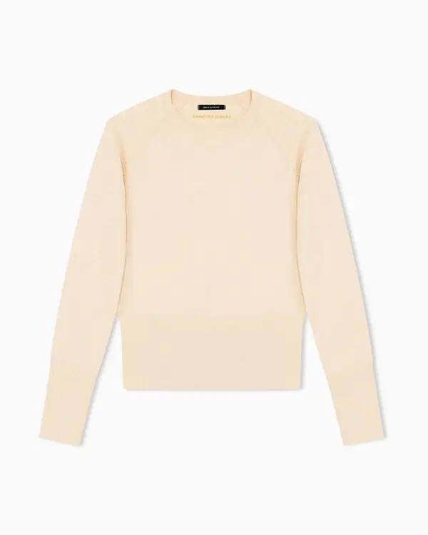 Armani Exchange Regular Fit Pullover In Metallic Recycled Viscose Knit - Gold