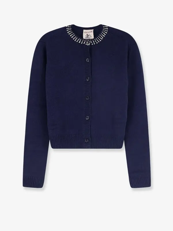 SEMICOUTURE Embellished Wool And Cashmere Cardigan