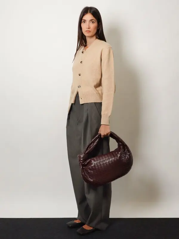 Bottega Veneta Jodie Handbag With Intrecciato Motif - Red