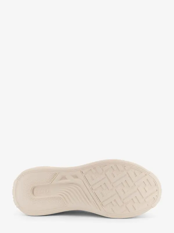 Fendi Force Leather Sneakers With Jacquard Ff Fabric Inserts