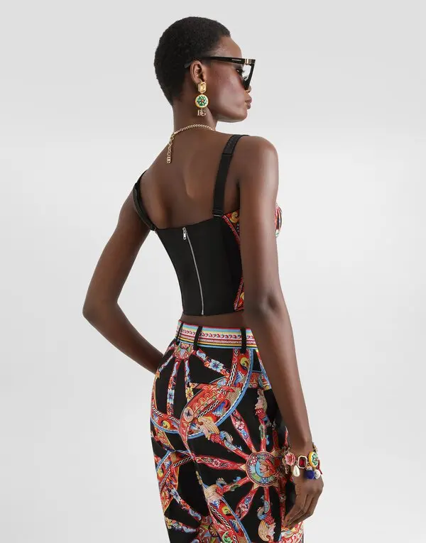 Dolce & Gabbana Carretto-print Charmeuse Top