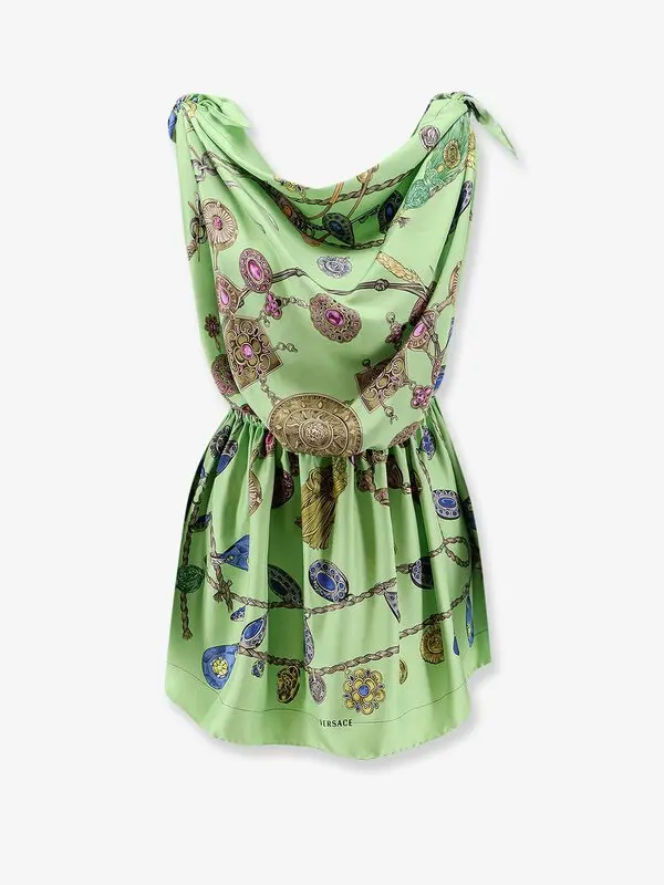 Versace Printed Silk Twill Mini Dress