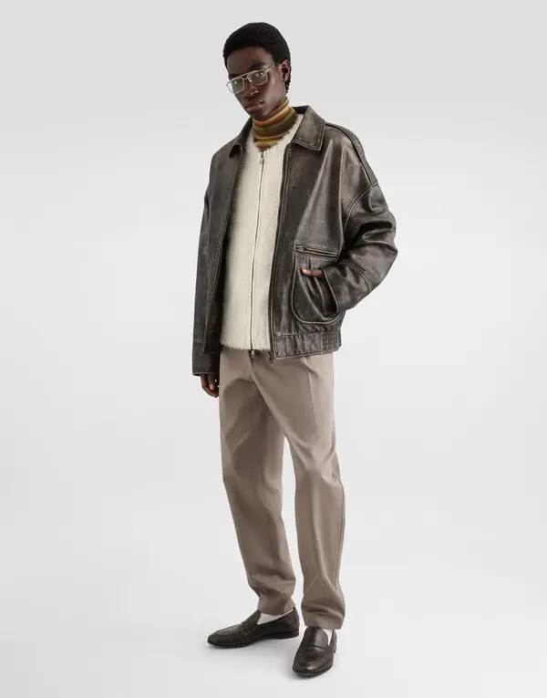Dolce & Gabbana Bull Leather Jacket Coats And Jackets Brown