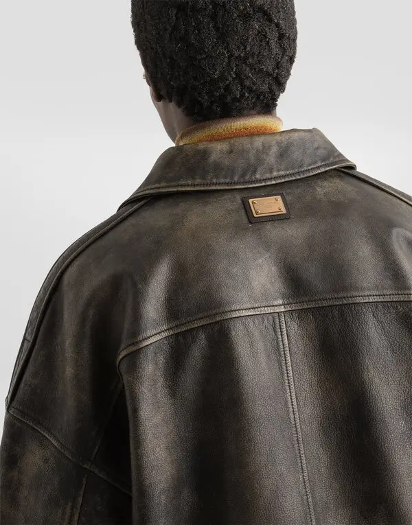 Dolce & Gabbana Bull Leather Jacket Coats And Jackets Brown