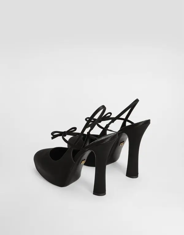 Dolce & Gabbana Satin Slingbacks Pumps And Slingback - Black