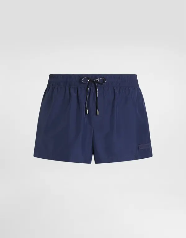 Dolce & Gabbana Canvas Swim Boxer Shorts Beachwear - Blue