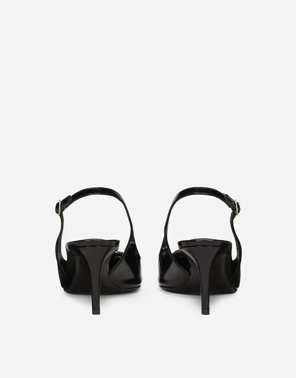 Dolce & Gabbana Polished Calfskin Slingback Pumps - Black