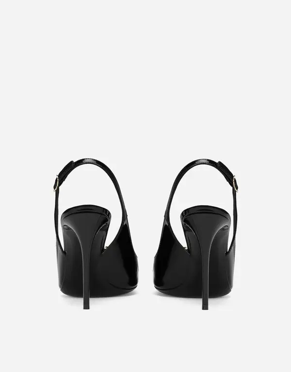 Dolce & Gabbana Polished Calfskin Slingback Pumps - Black