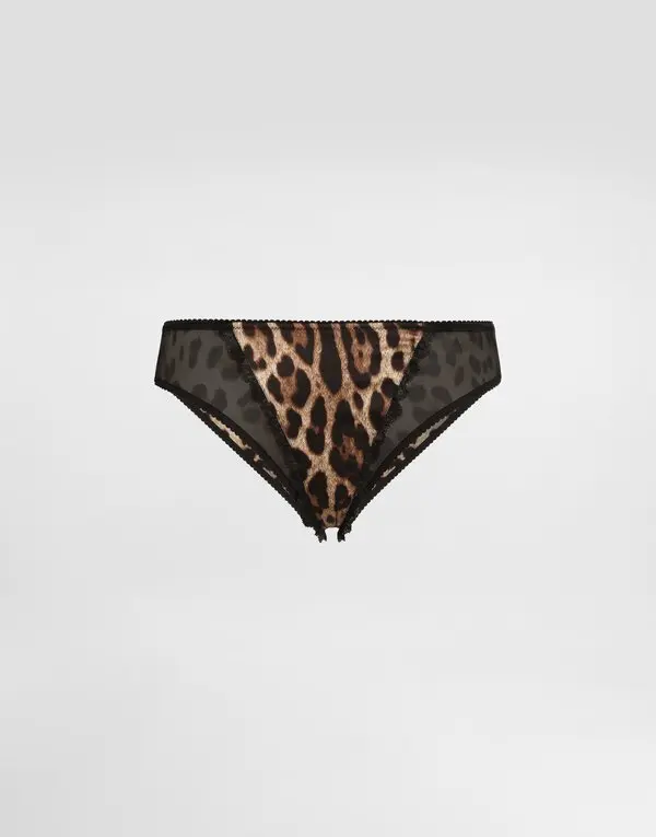 Dolce & Gabbana Leo- Satin Briefs Underwear Animal - Print