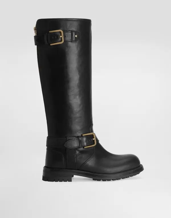 Dolce & Gabbana Calfskin Biker Boots Boots And Booties
