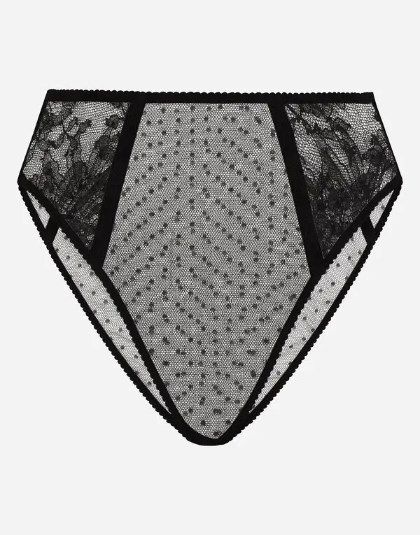Dolce & Gabbana High-waisted Lace Briefs Underwear - Black