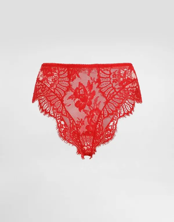 Dolce & Gabbana High-waisted Lace Briefs Underwear - Red
