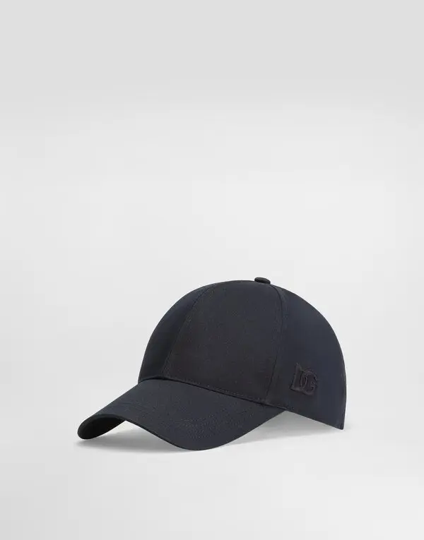 Dolce & Gabbana Cotton Gabardine Baseball Cap Hats And Gloves - Blue