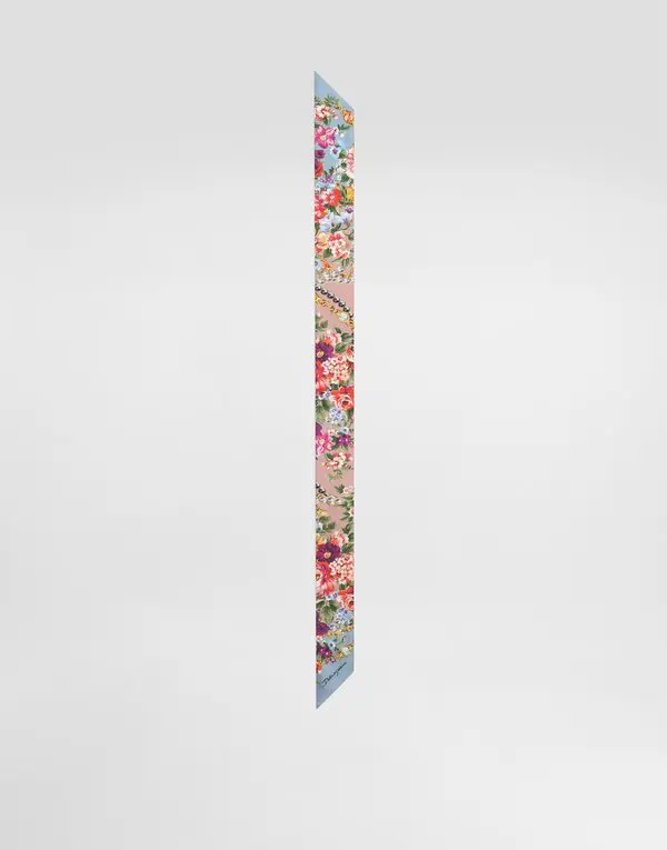 Dolce & Gabbana Small Flower Bouquets-print Silk Twill Bandeau 6x100 Scarves And Silks - Multicolor