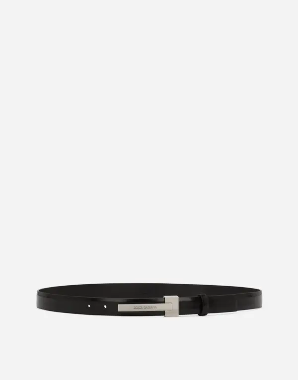 Dolce & Gabbana Brushed Calfskin Belt Belts Leather - Black