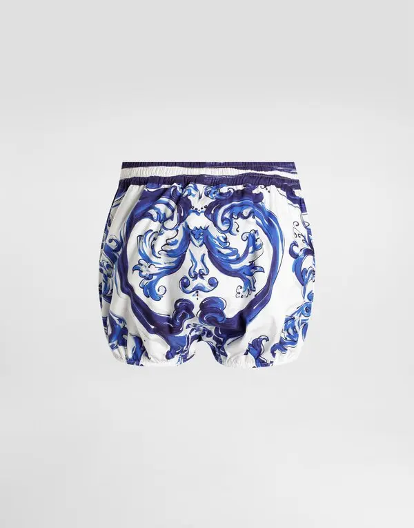 Dolce & Gabbana Dg Exclusive Majolica- Poplin Shorts Pants And Shorts
