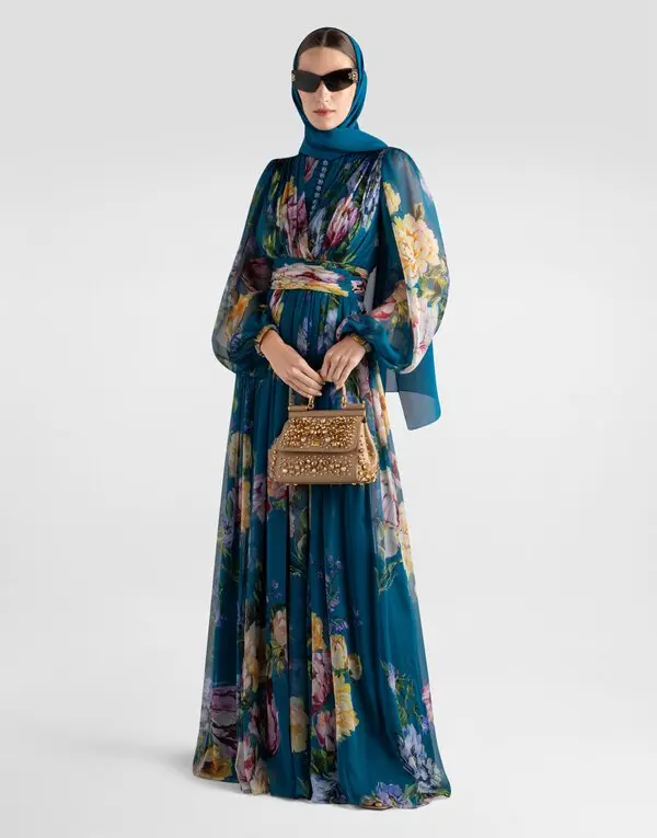 Dolce & Gabbana Peony-print Chiffon Dress Collection