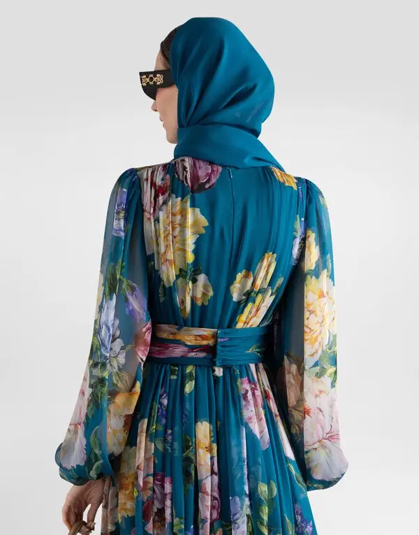 Dolce & Gabbana Peony-print Chiffon Dress Collection