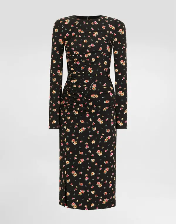 Dolce & Gabbana Small Floral-print Charmeuse Dress Dresses - Multicolor