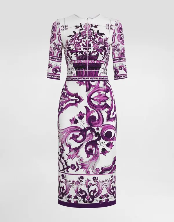 Dolce & Gabbana Majolica-print Charmeuse Dress Dresses - Multicolor